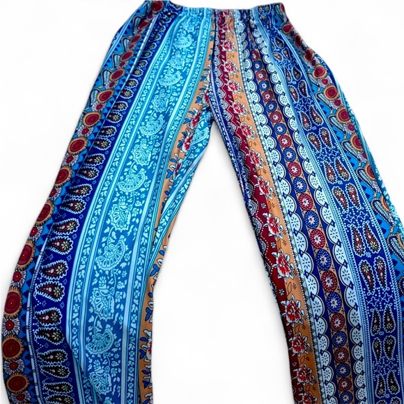 ROMWE | Pants & Jumpsuits | Romwe Multicolor Wide Leg Pants | Poshmark